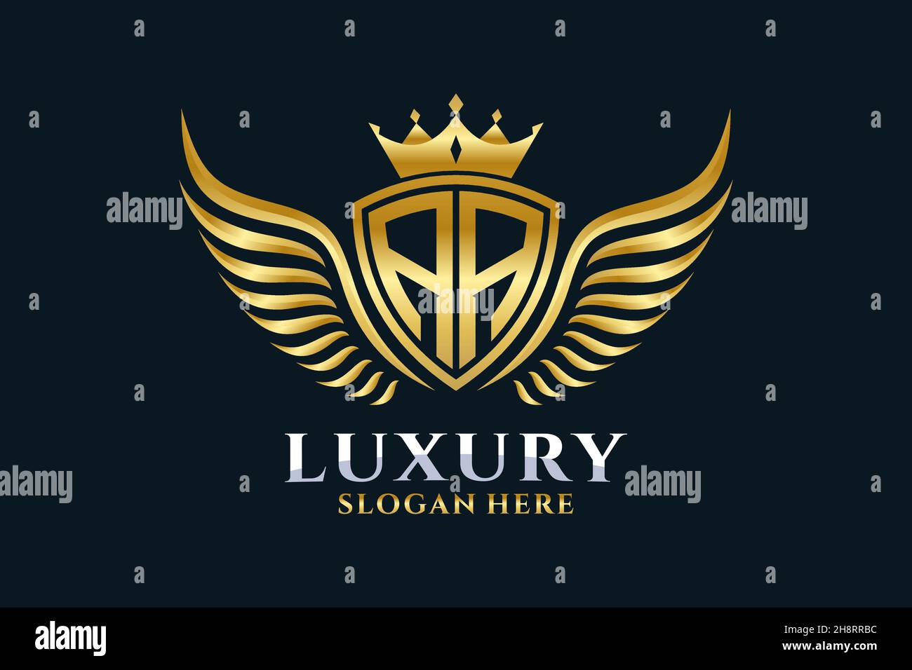 Luxury royal wing Letter AA crest Gold color Logo vector, Victory logo ...