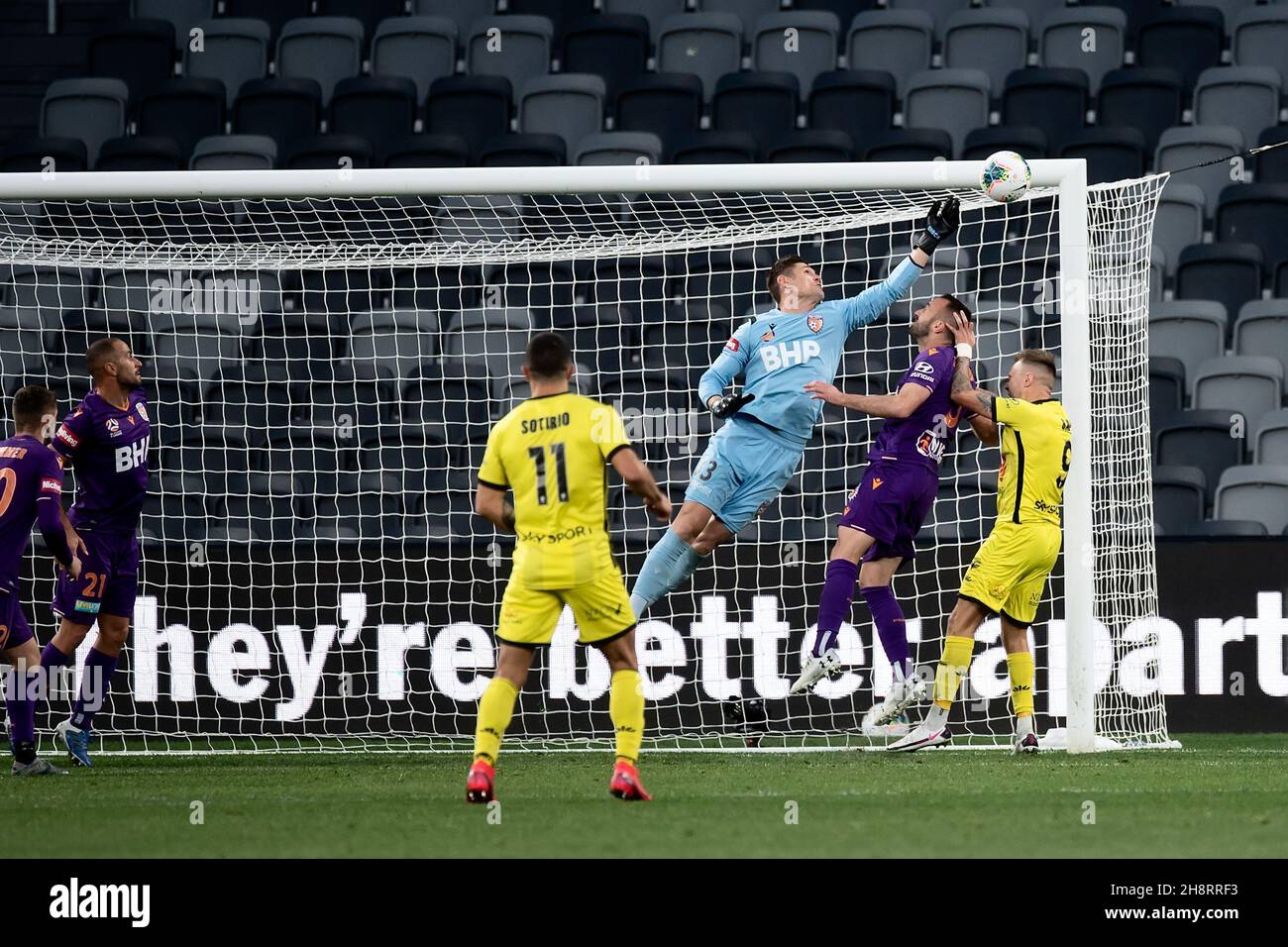 Perth Glory goalkeeper Liam Reddy (33) saves a goal Stock Photo - Alamy