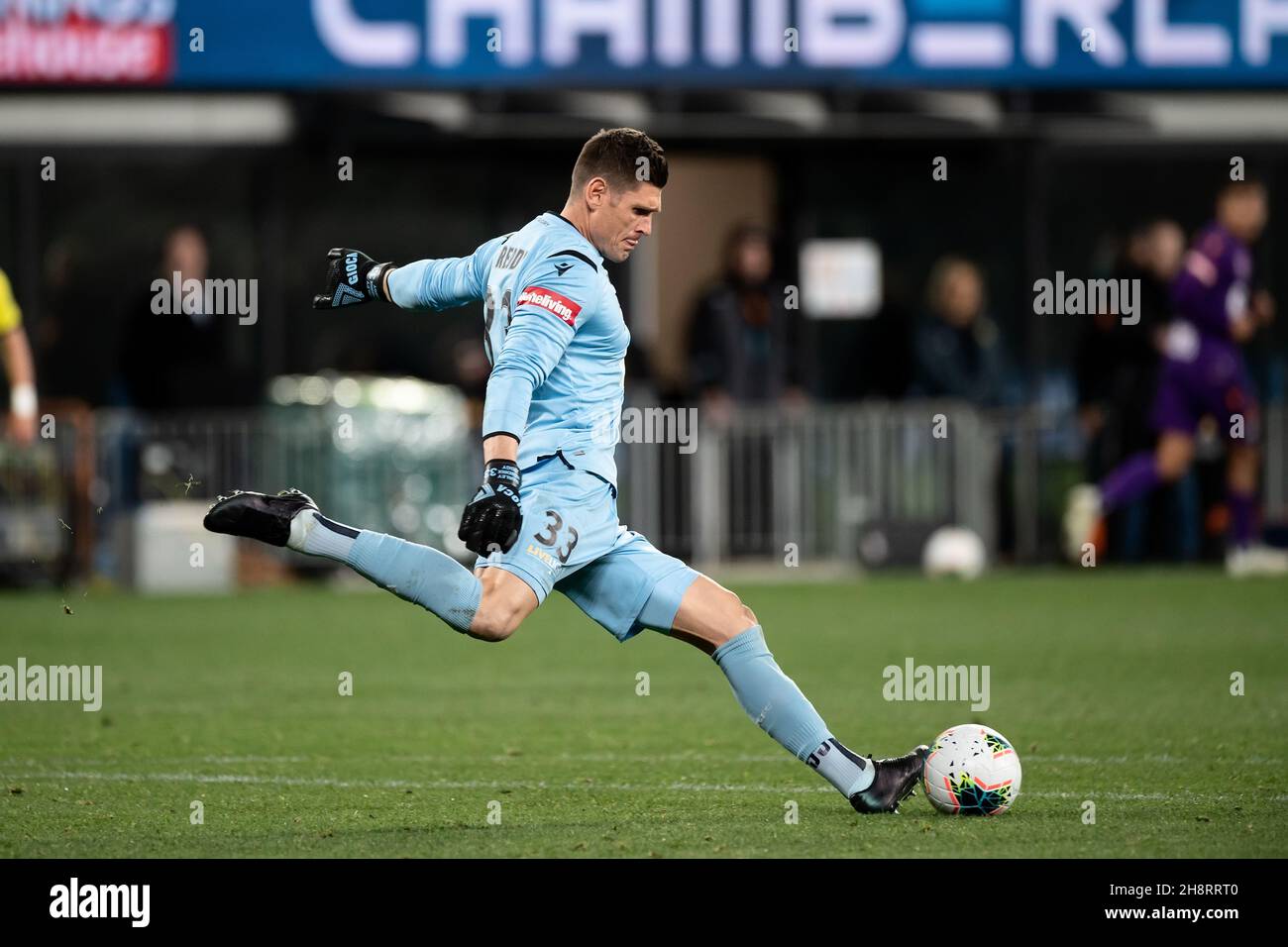 Perth Glory goalkeeper Liam Reddy (33) kicks the ball Stock Photo - Alamy