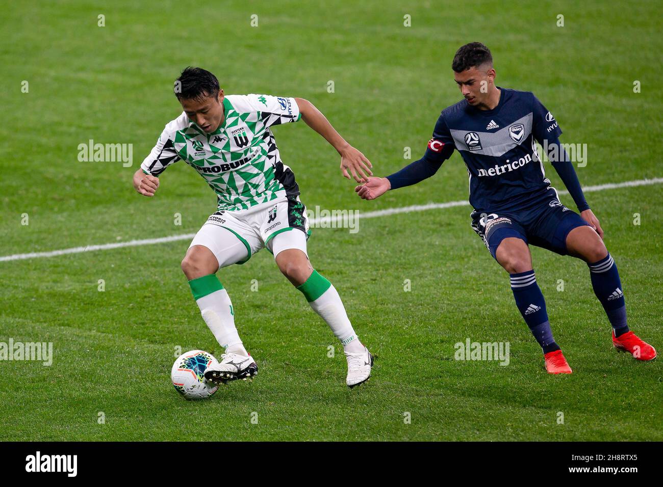 Western United defender Tomoki Imai (6) turns Melbourne Victory ...
