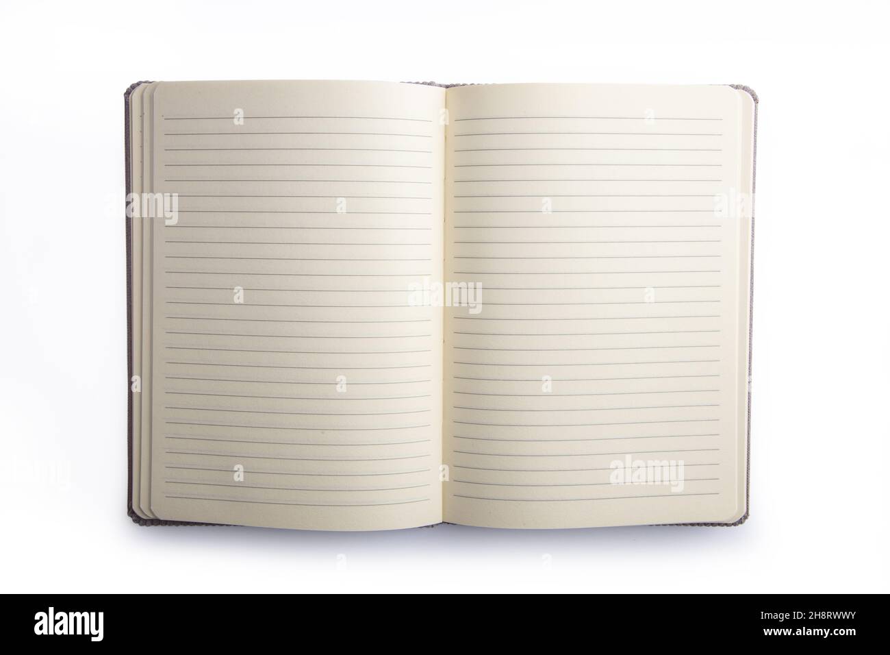 Blank book with lines isolated on white background Stock Photo - Alamy