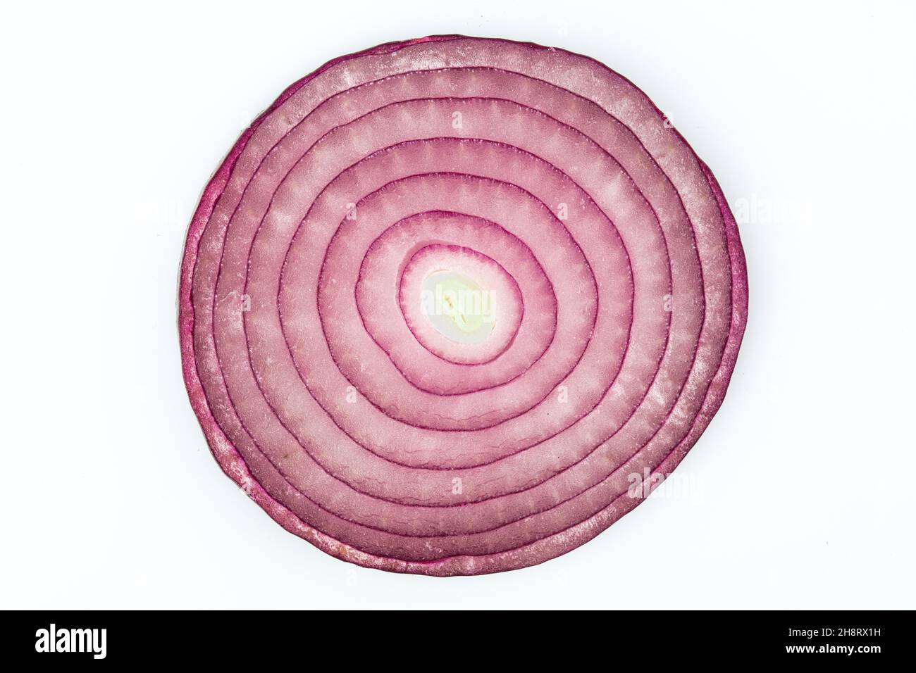 Red Onion rings from above isolated on white Background Stock Photo - Alamy
