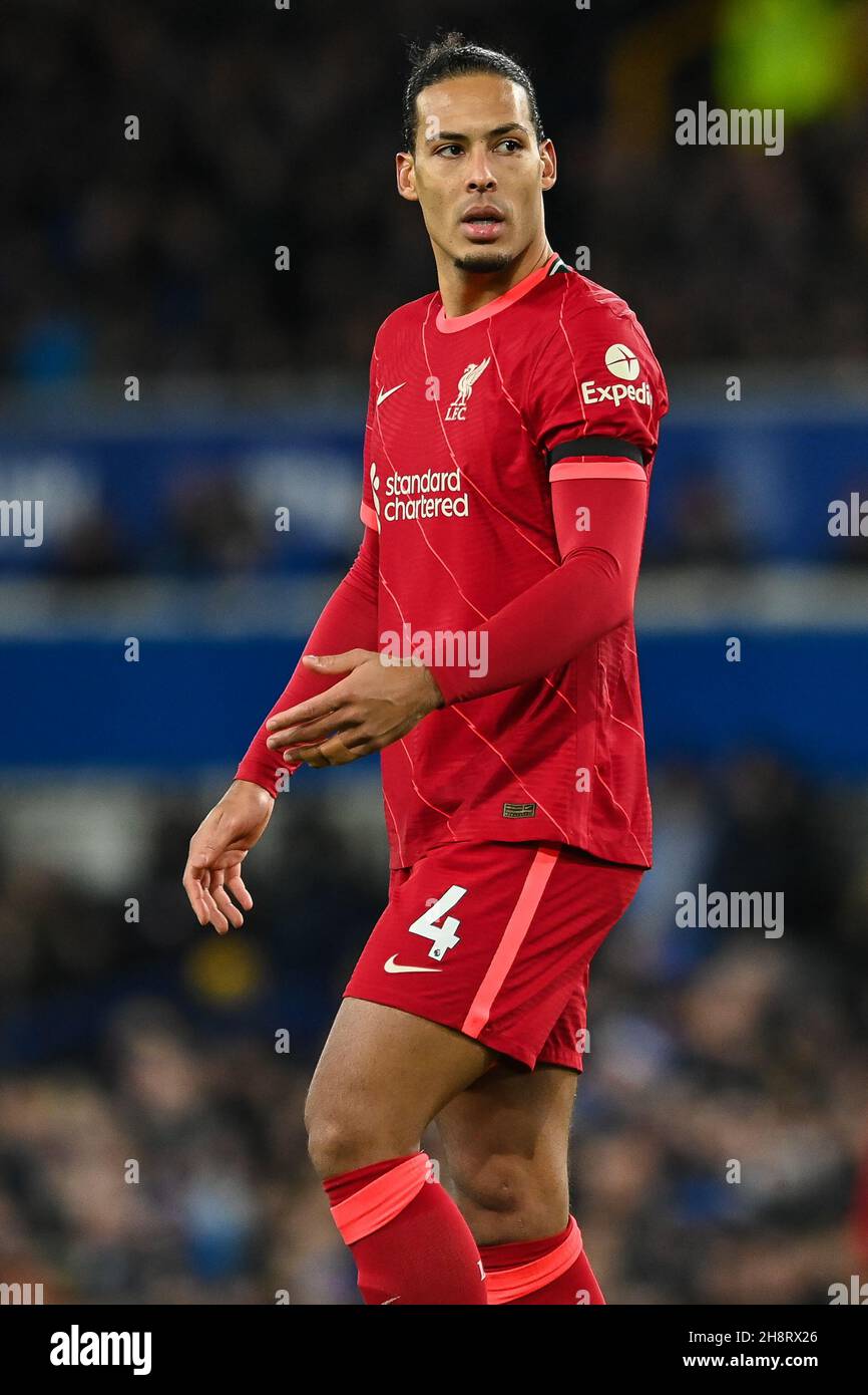 Virgil van Dijk #4 of Liverpool during the game in, on 12/1/2021 ...
