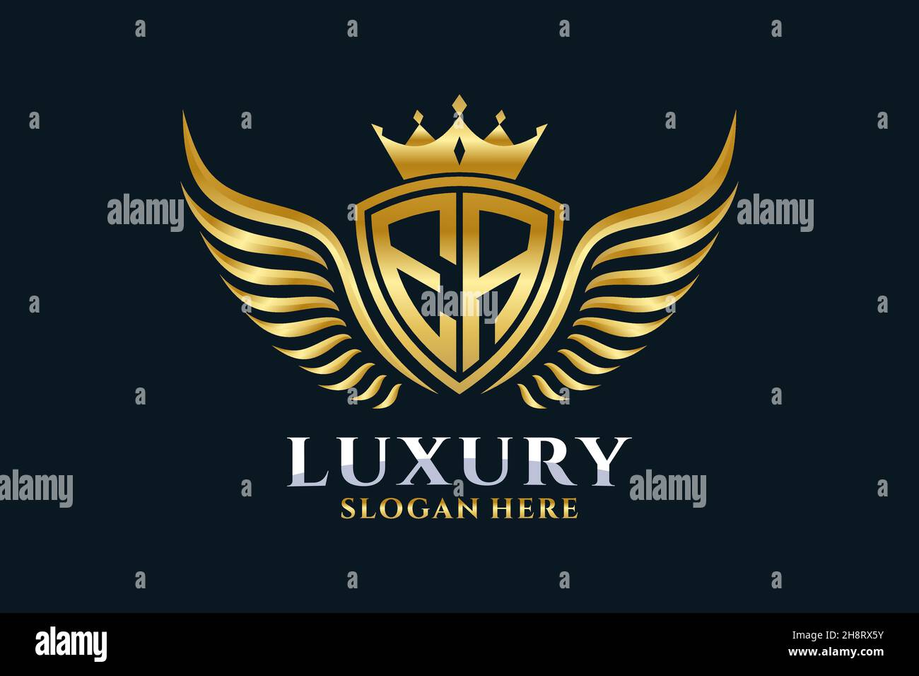 Luxury royal wing Letter EA crest Gold color Logo vector, Victory logo ...
