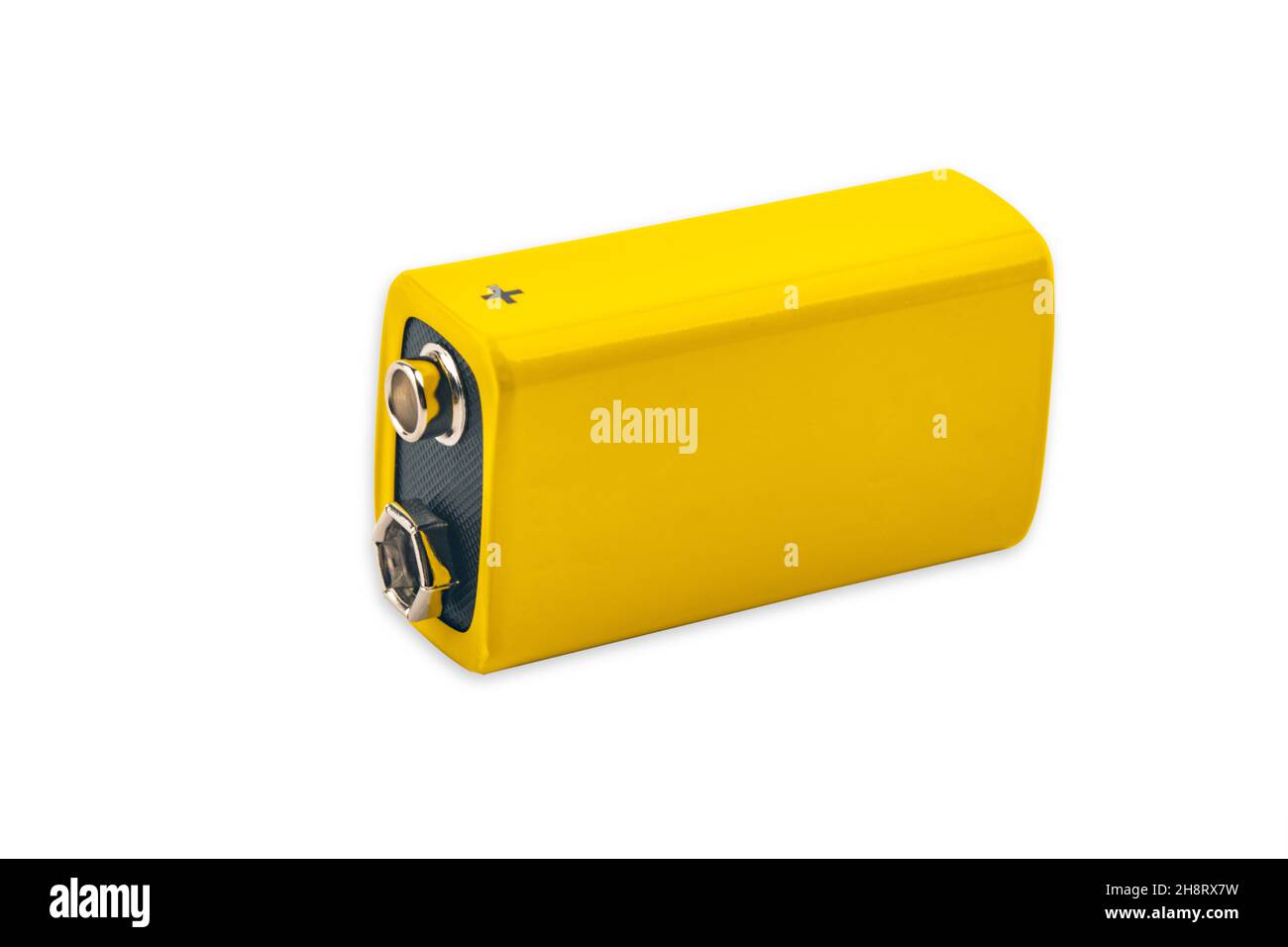 Yellow Battery isolated on white background Stock Photo - Alamy
