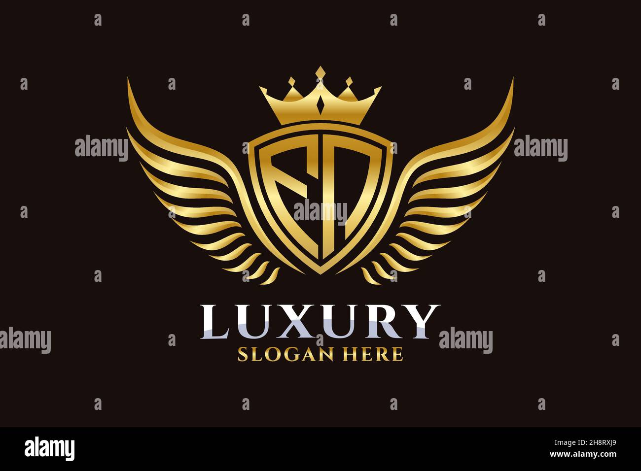 Luxury royal wing Letter FN crest Gold color Logo vector, Victory logo ...