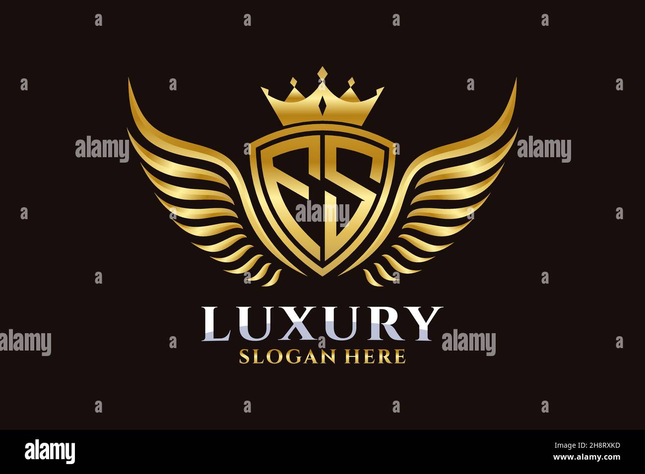 Luxury royal wing Letter FS crest Gold color Logo vector, Victory logo ...