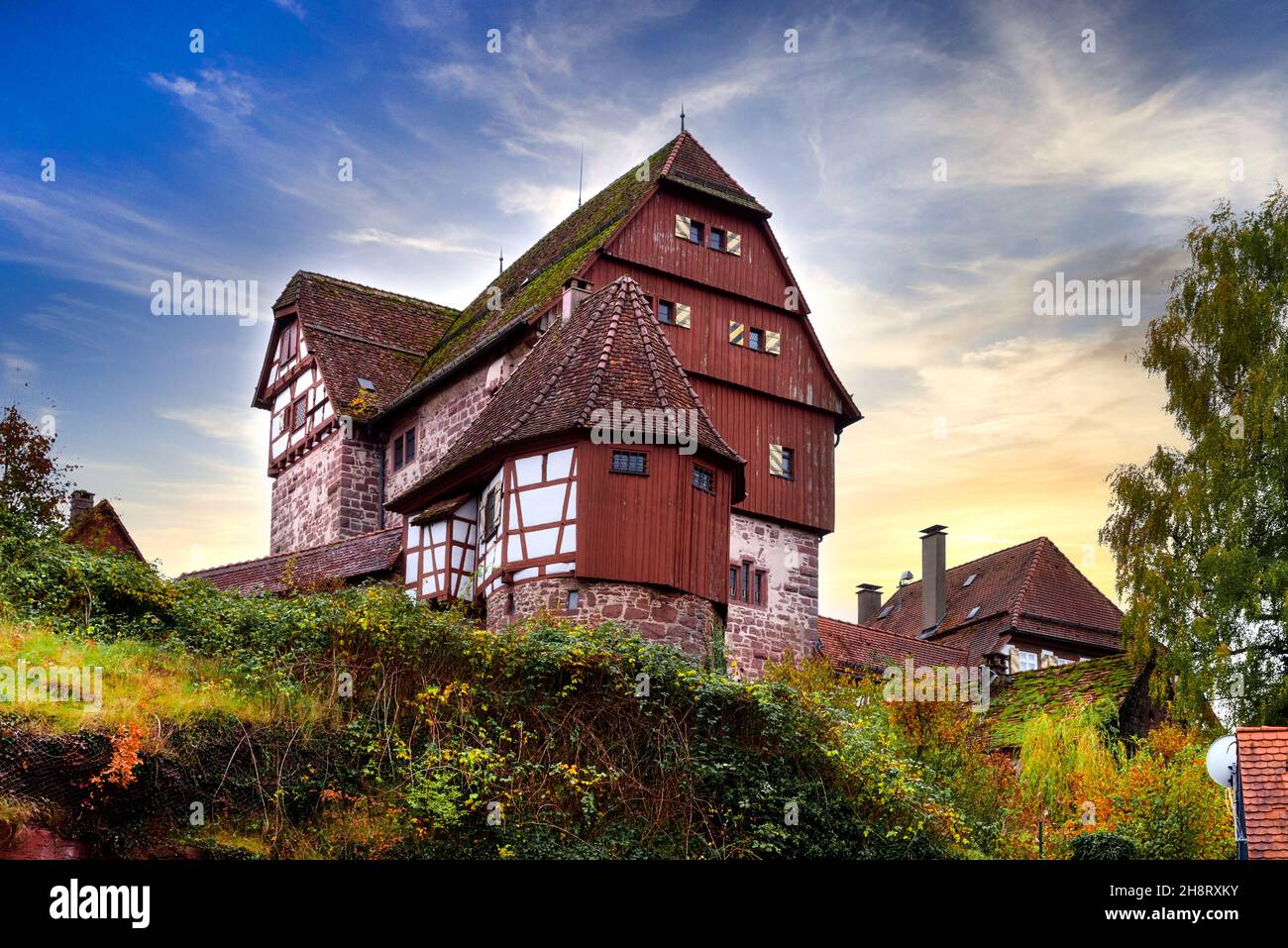 Old castle on the hill of Altensteig in Black Forest, Germany Stock ...
