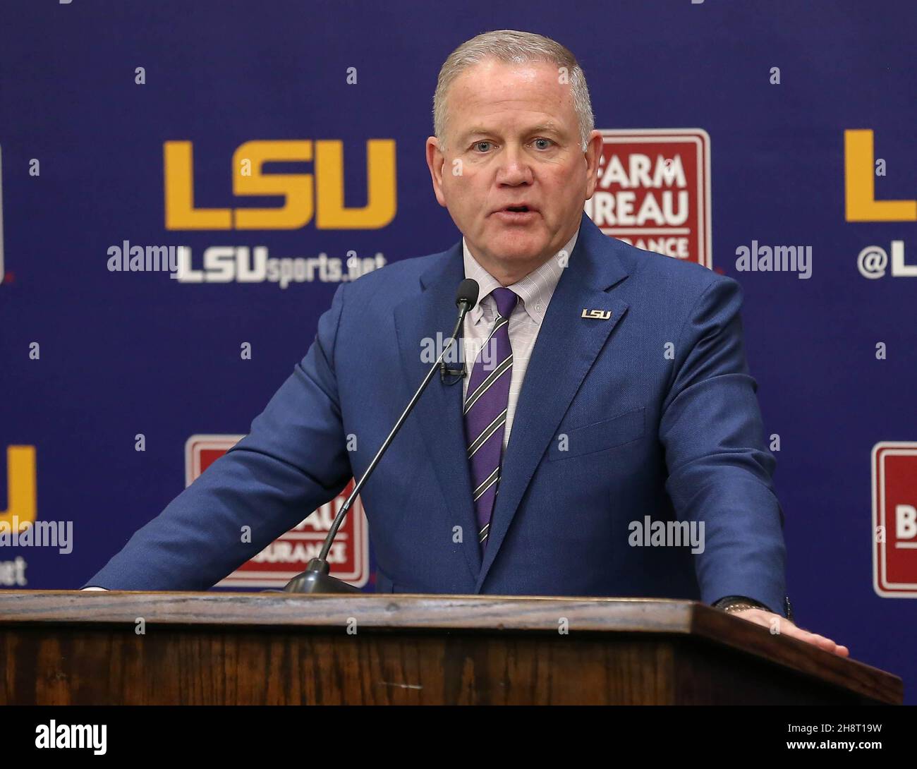 Baton Rouge, LA, USA. 1st Dec, 2021. New LSU Head Football Coach Brian ...