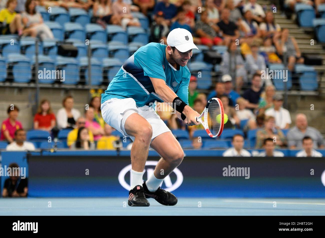 SYDNEY, AUSTRALIA - JANUARY 09: Cameron Norrie of Great Britain plays a ...