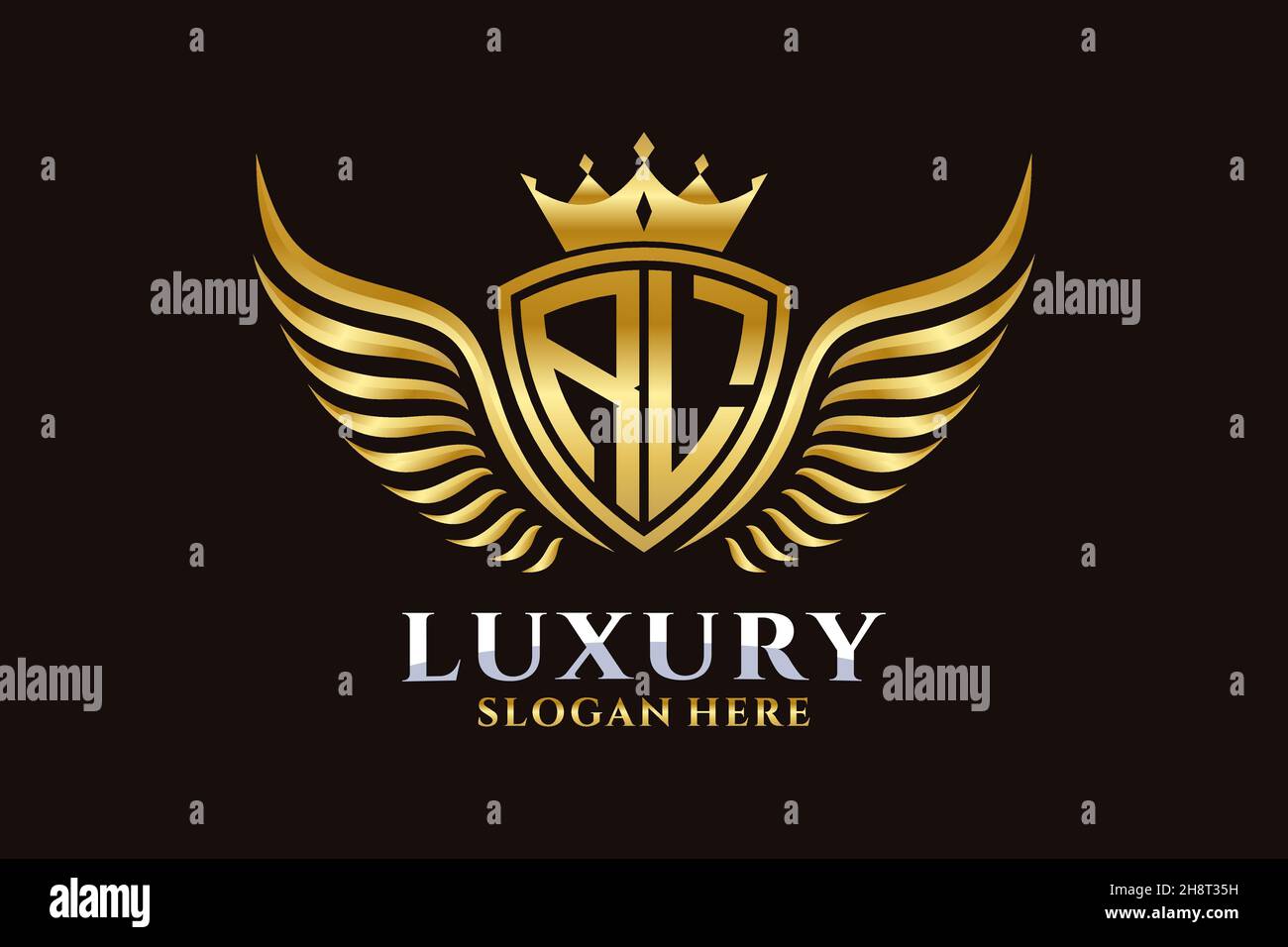 Luxury royal wing Letter RL crest Gold color Logo vector, Victory logo ...