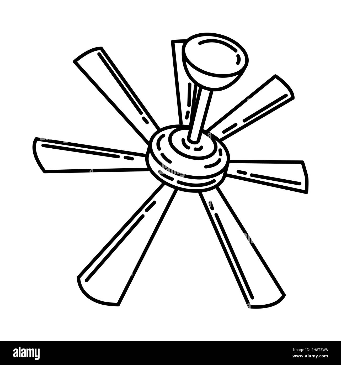 Ceiling fan Part of Furniture and Home Interior Hand Drawn Icon Set ...