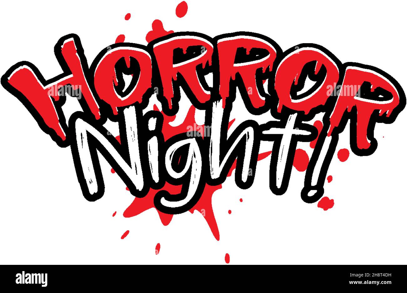 Dripping blood style with word Horror Night illustration Stock Vector ...