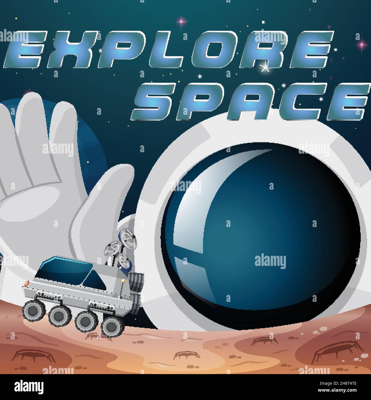 Explore Space poster design illustration Stock Vector Image & Art - Alamy