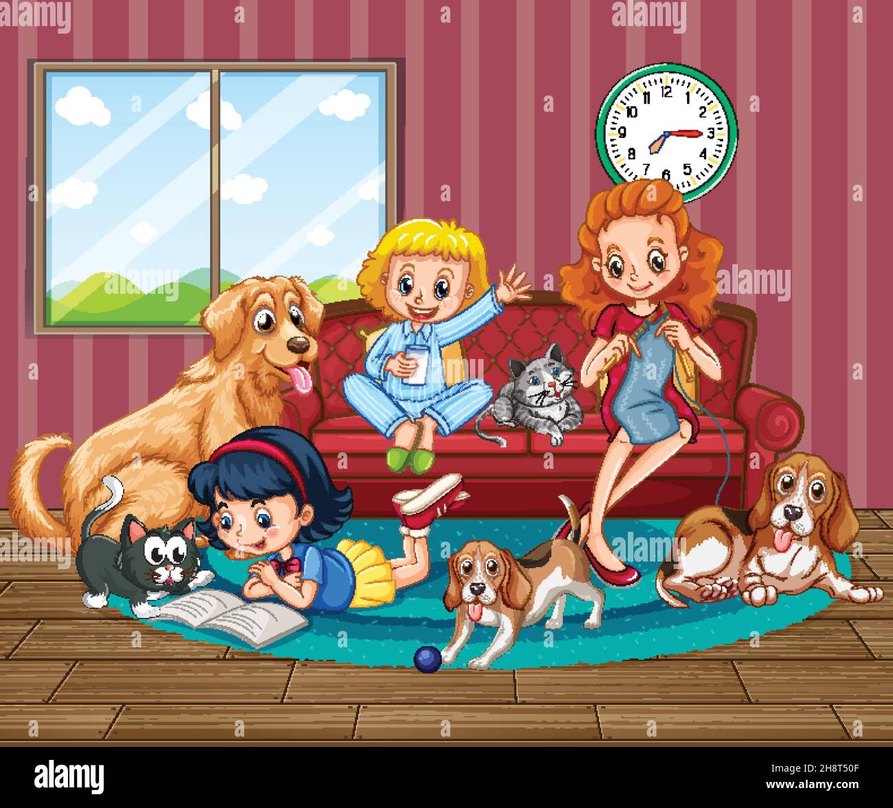 Dog fun indoor Stock Vector Images - Alamy