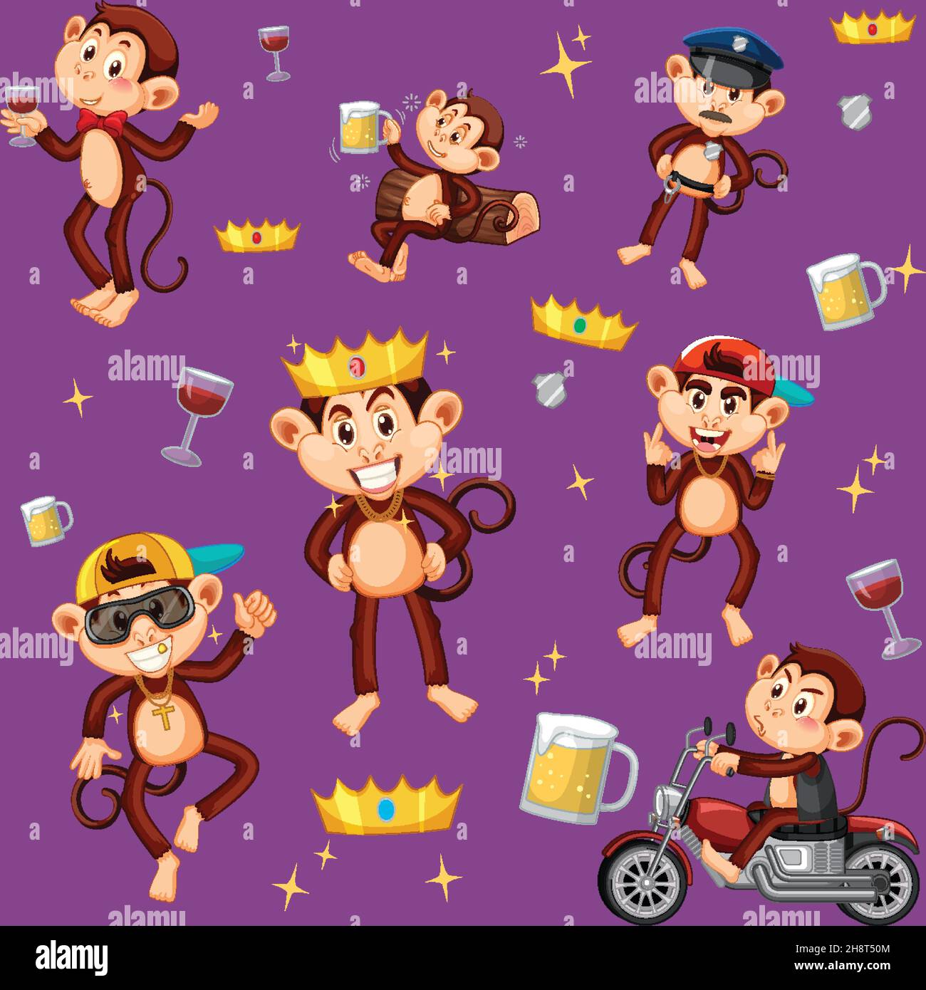 Monkey patterns Stock Vector Images - Alamy