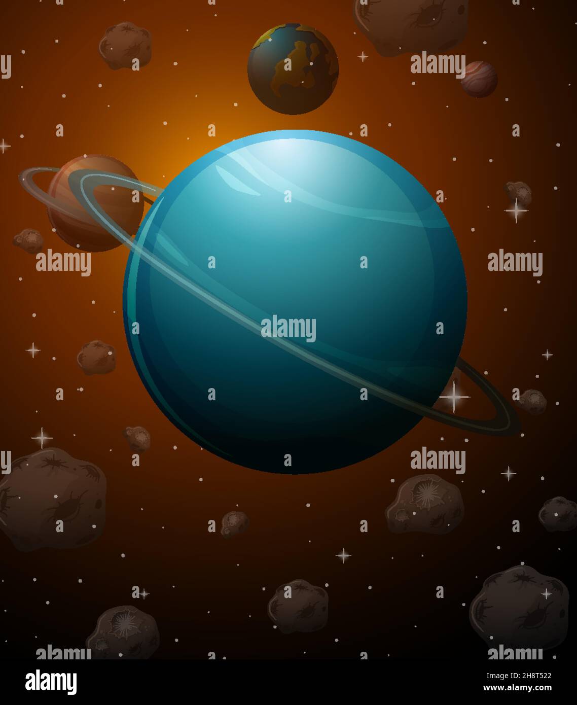 Uranus planet on space background illustration Stock Vector Image & Art ...