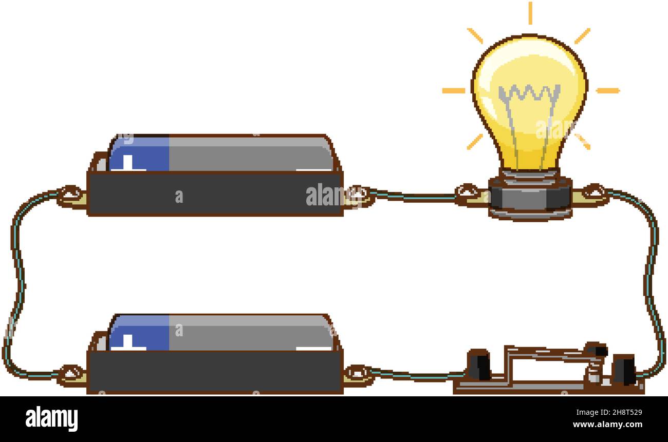 Science experiment of electric circuit illustration Stock Vector Image ...
