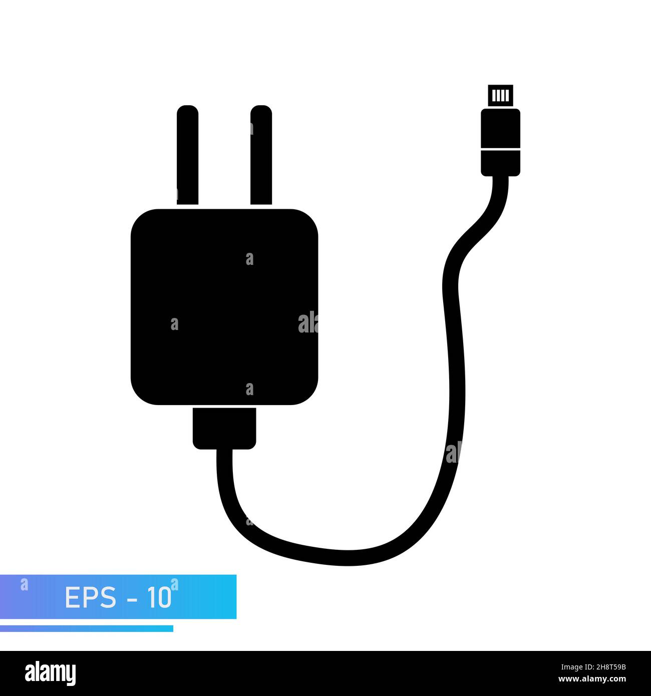 A power supply for charging a smartphone with a wire. A charging device ...