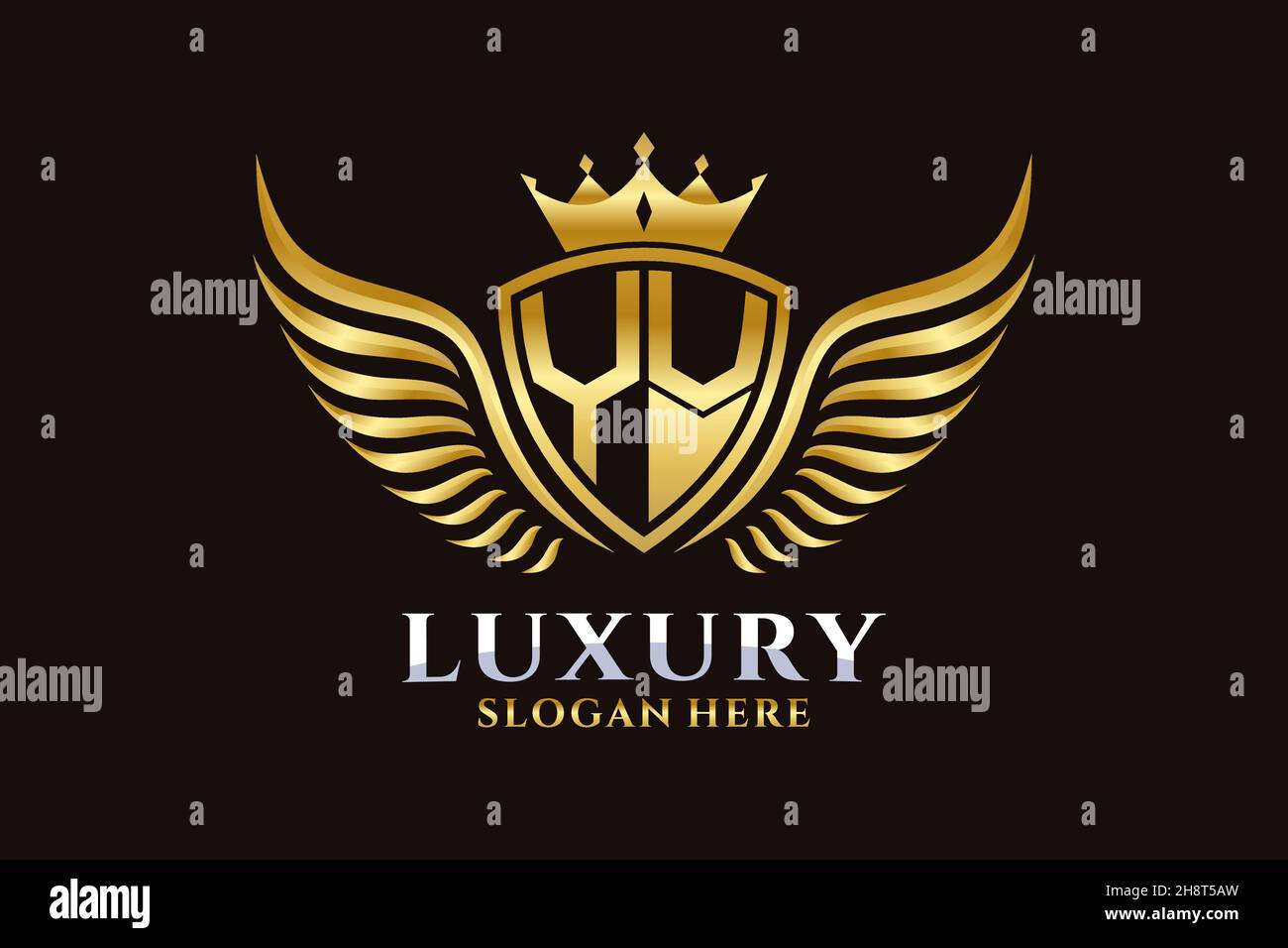 Luxury royal wing Letter YV crest Gold color Logo vector, Victory logo ...