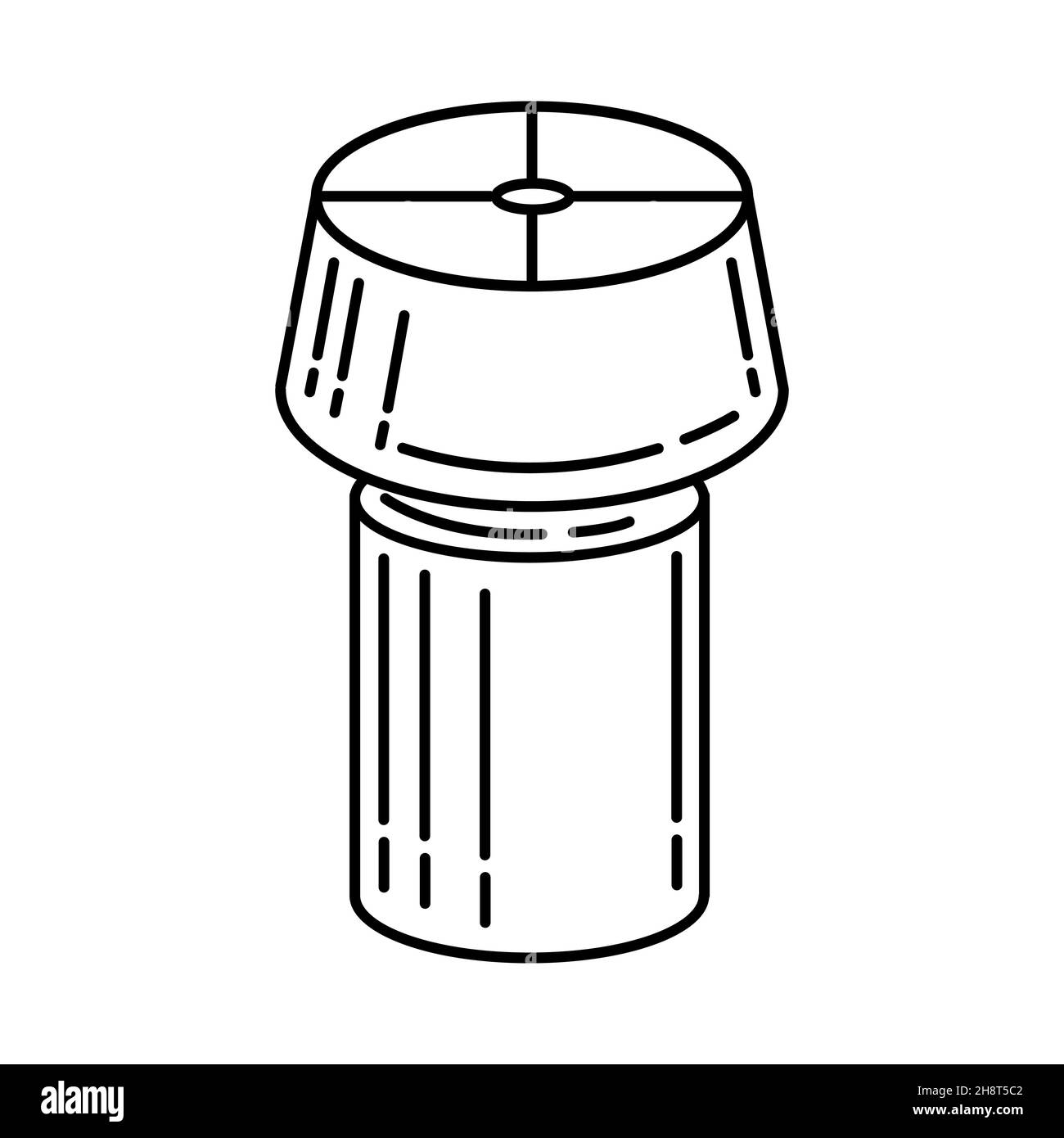 Table Lamp Part of Furniture and Home Interior Hand Drawn Icon Set ...