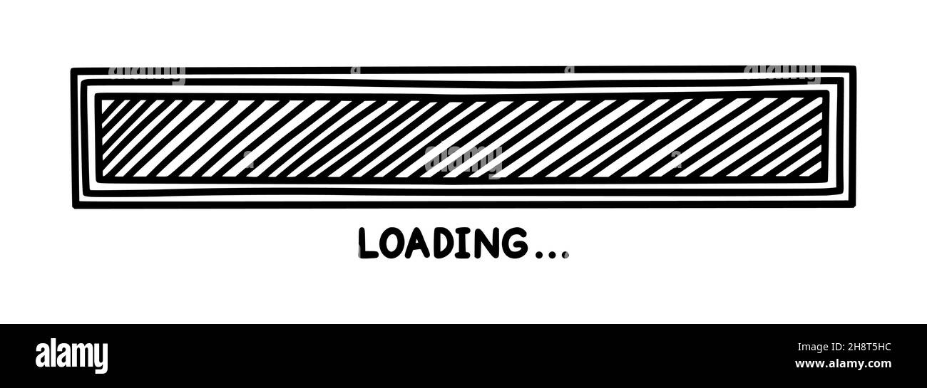 Progress Loading Bar Infographics Design Element With Status Of Completion Hand Drawn Vector