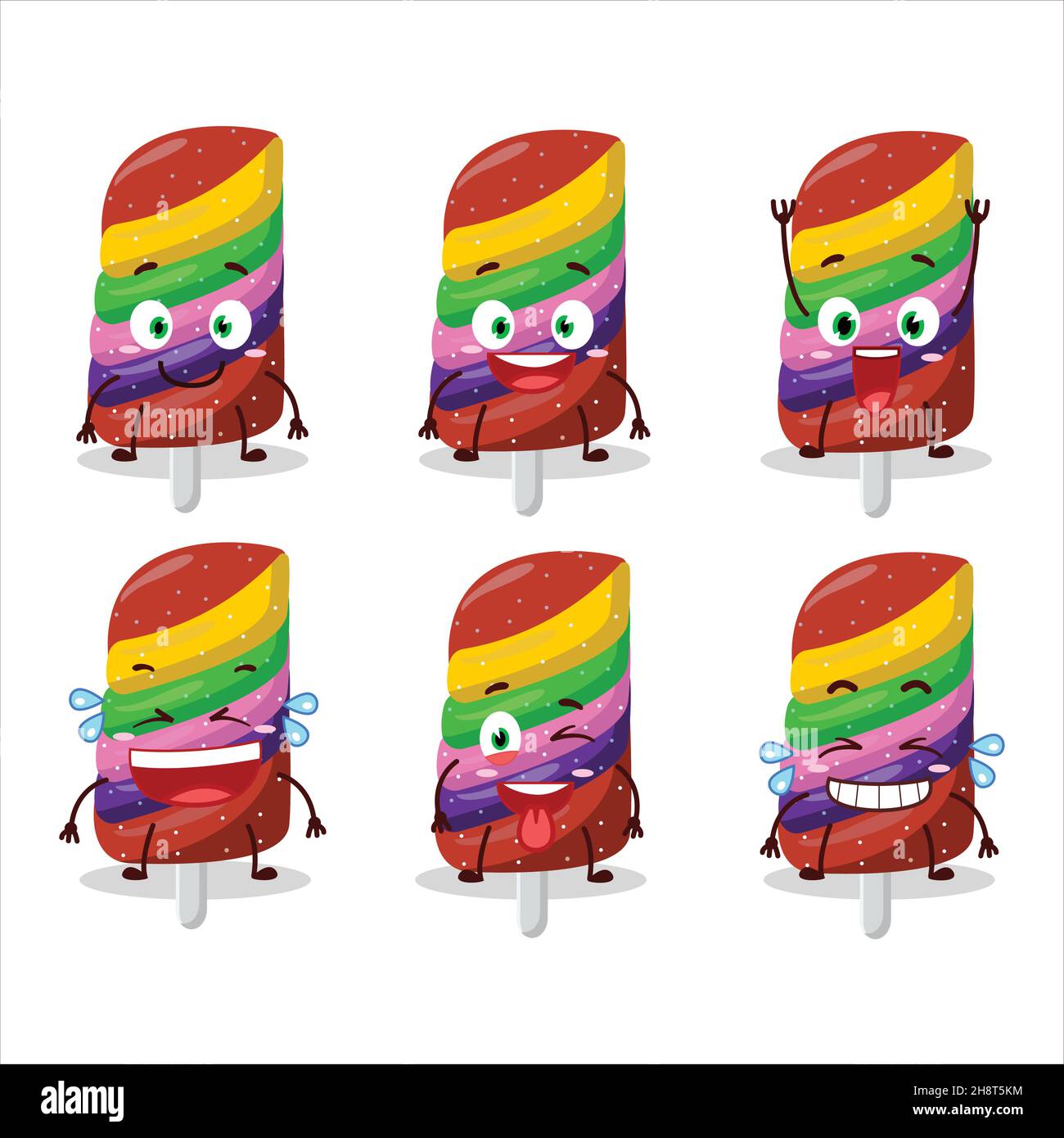 Cartoon character of gummy candy rainbow with smile expression. Vector ...