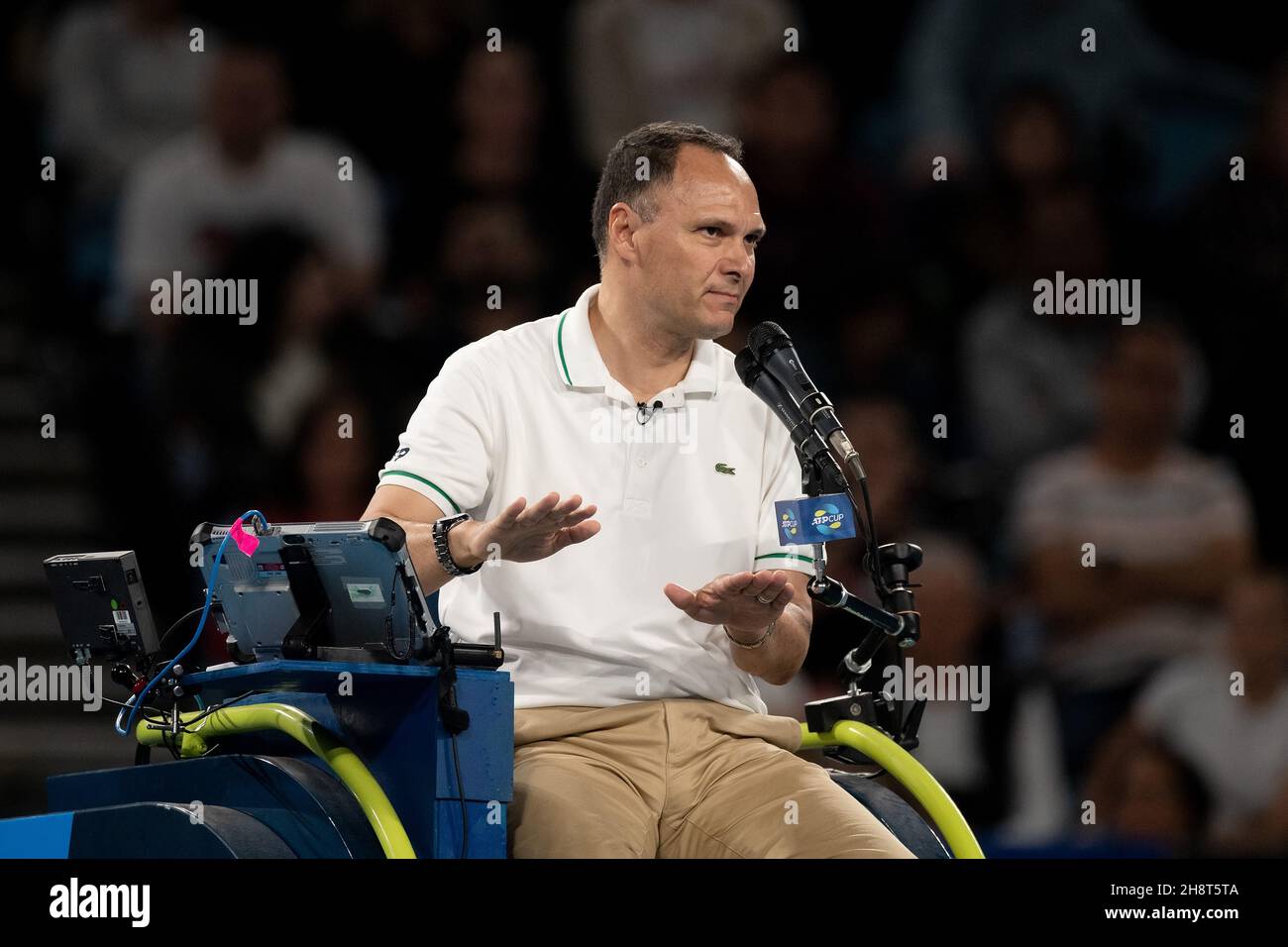 SYDNEY, AUSTRALIA - JANUARY 12: Umpire asks crowd to be quiet during ...
