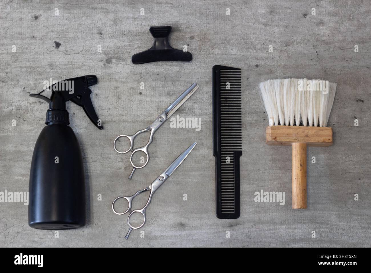 Still life of instruments and tools used in a beauty salon and ...
