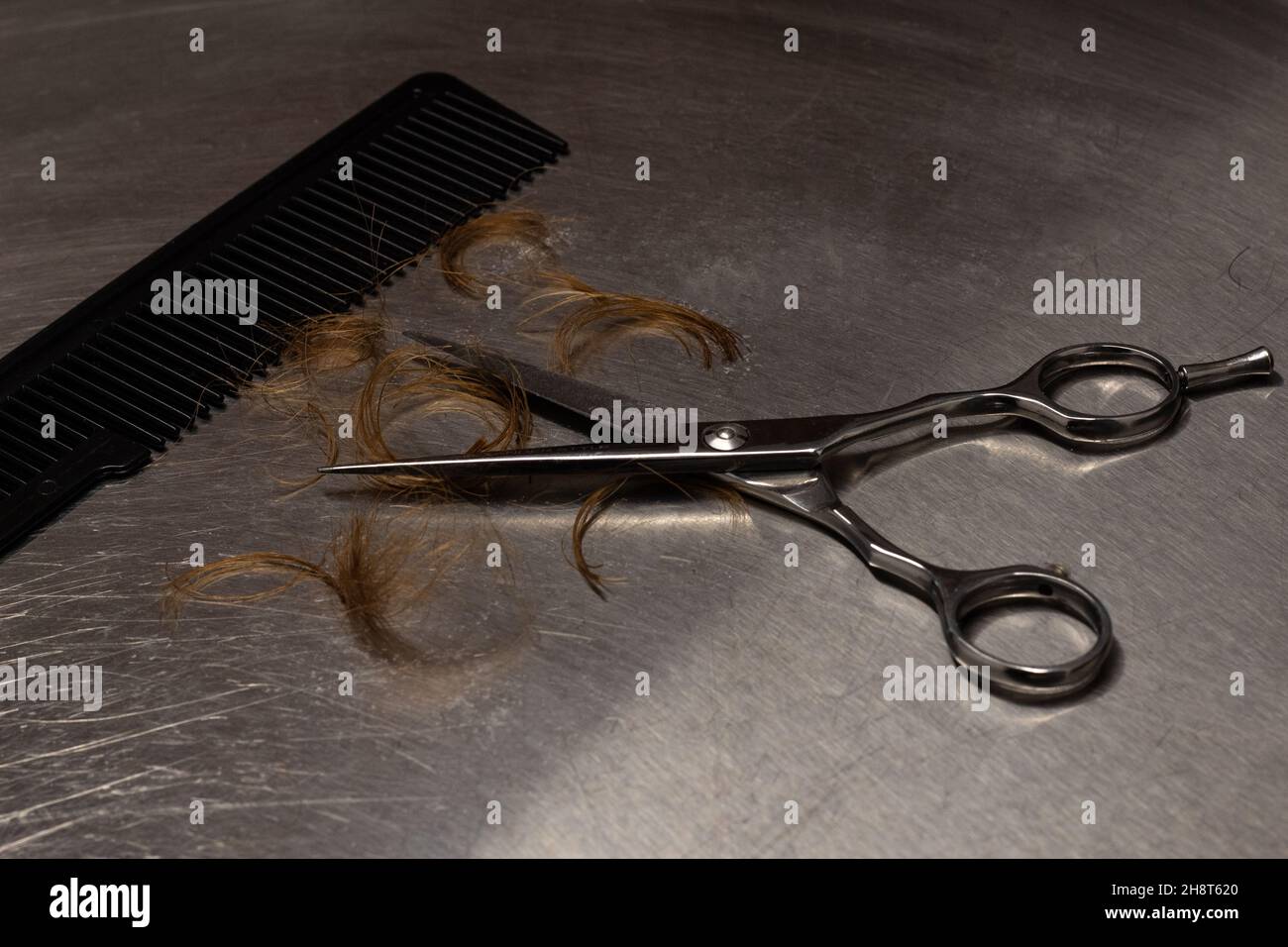 Still life of instruments and tools used in a beauty salon and ...