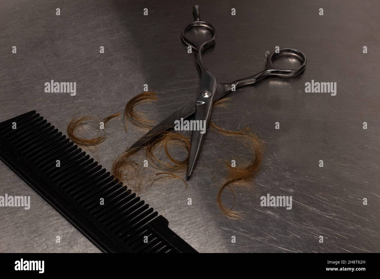 Still life of instruments and tools used in a beauty salon and ...