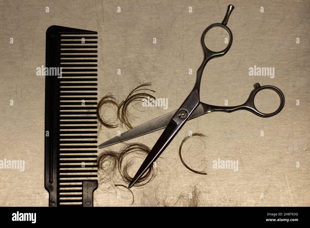 Still life of instruments and tools used in a beauty salon and ...