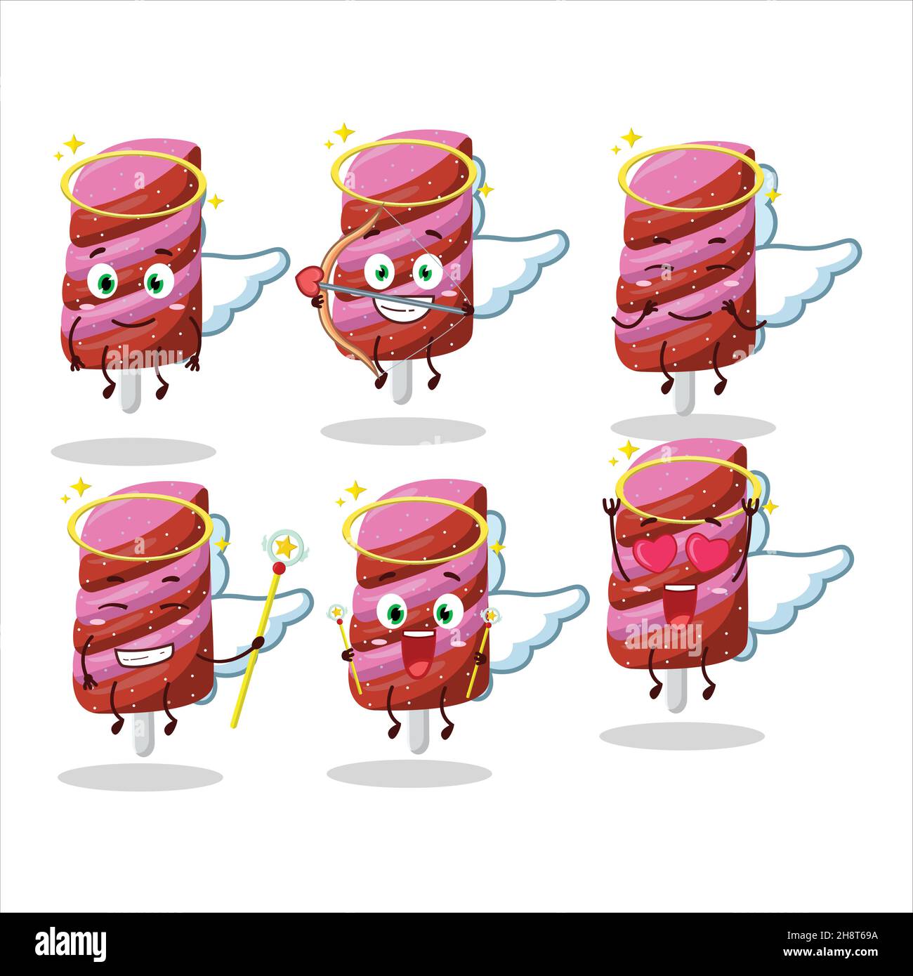 Gummy Candy Strawberry Cartoon Designs As A Cute Angel Character