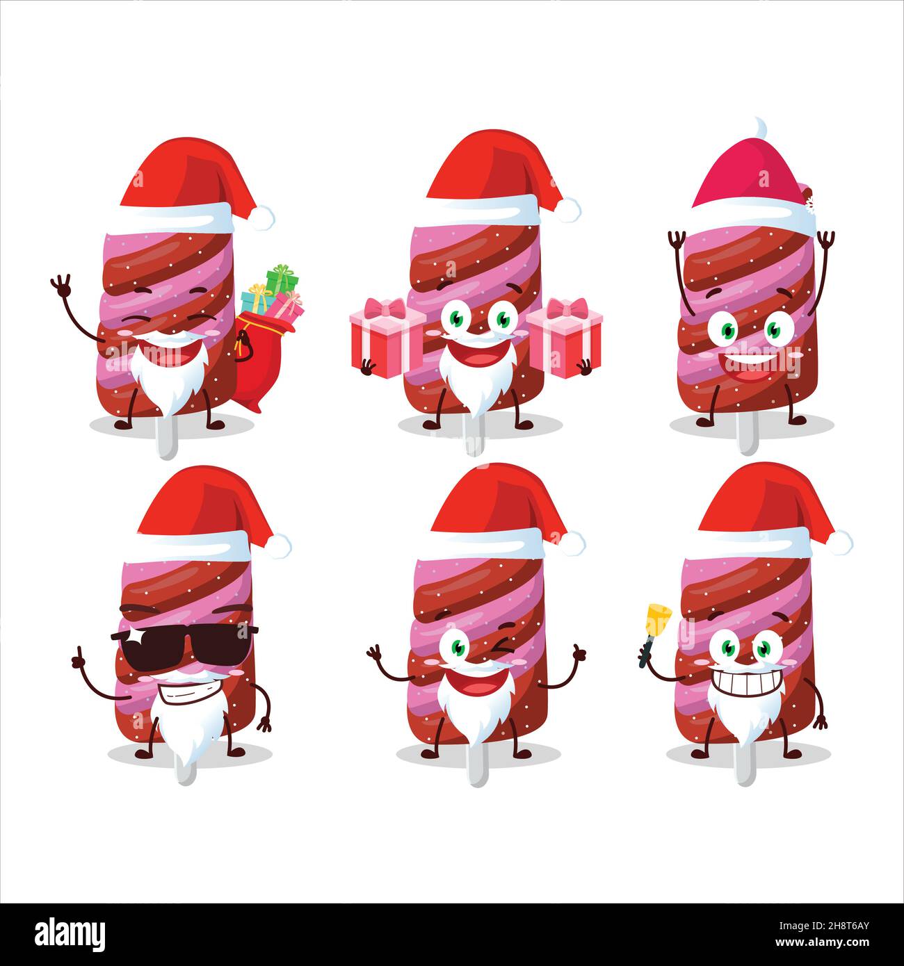 Santa Claus emoticons with gummy candy strawberry cartoon character ...
