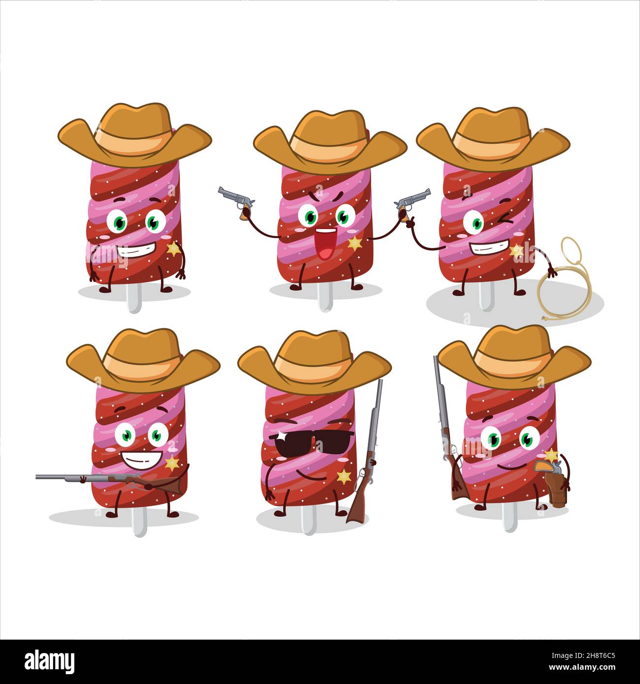 Cool cowboy gummy candy strawberry cartoon character with a cute hat ...