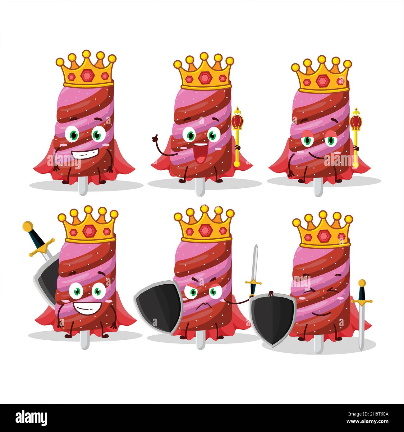 A Charismatic King gummy candy strawberry cartoon character wearing a ...