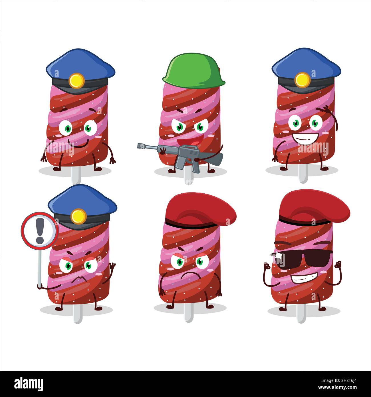 A dedicated Police officer of gummy candy strawberry mascot design ...