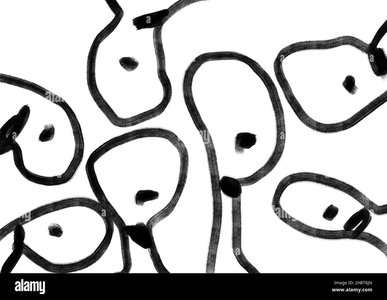 Artistic six head portrait with faceless and low angle view, art with ...