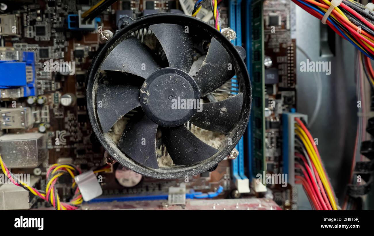 old disassembled system unit that has not been used for a long time ...