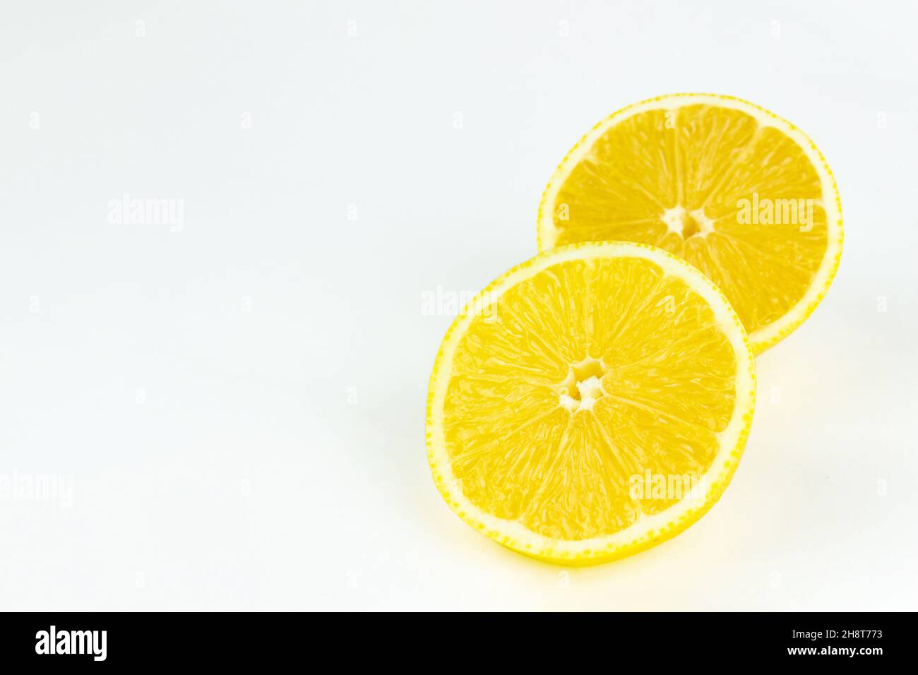 Fresh yellow Lemon slice cuted use for top view background Stock Photo ...
