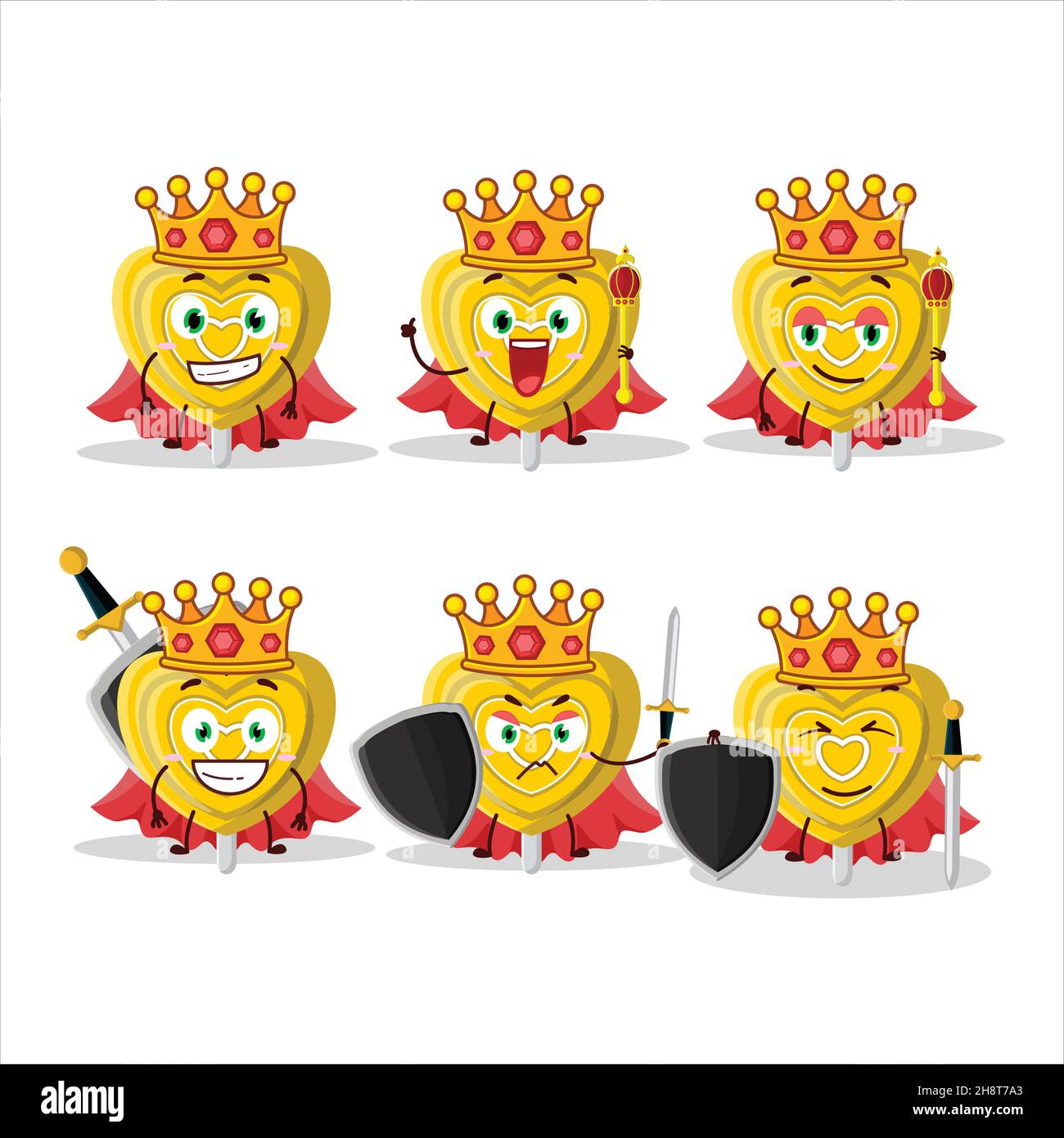 A Charismatic King yellow love candy cartoon character wearing a gold ...