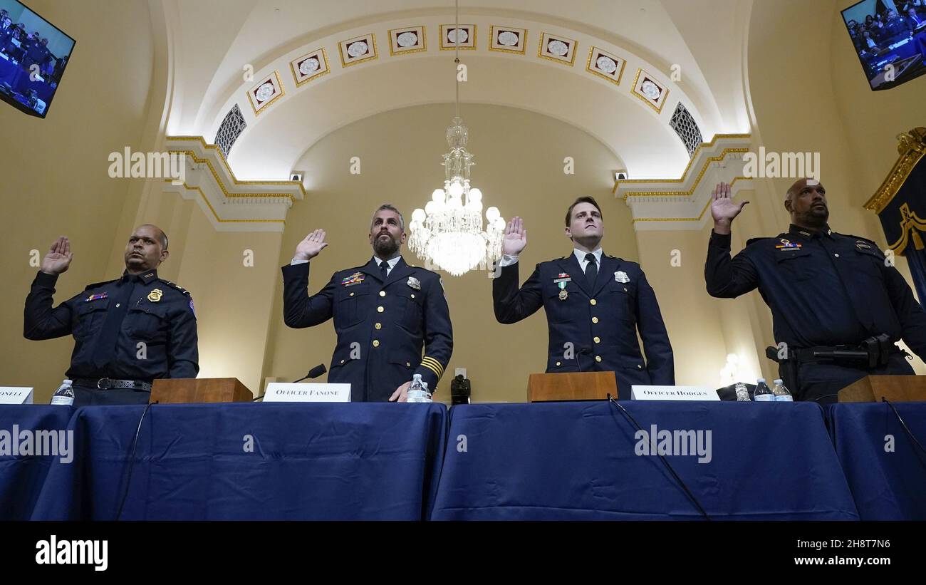 U.S. Capitol Police Sgt. Aquilino Gonell, from left, Washington ...