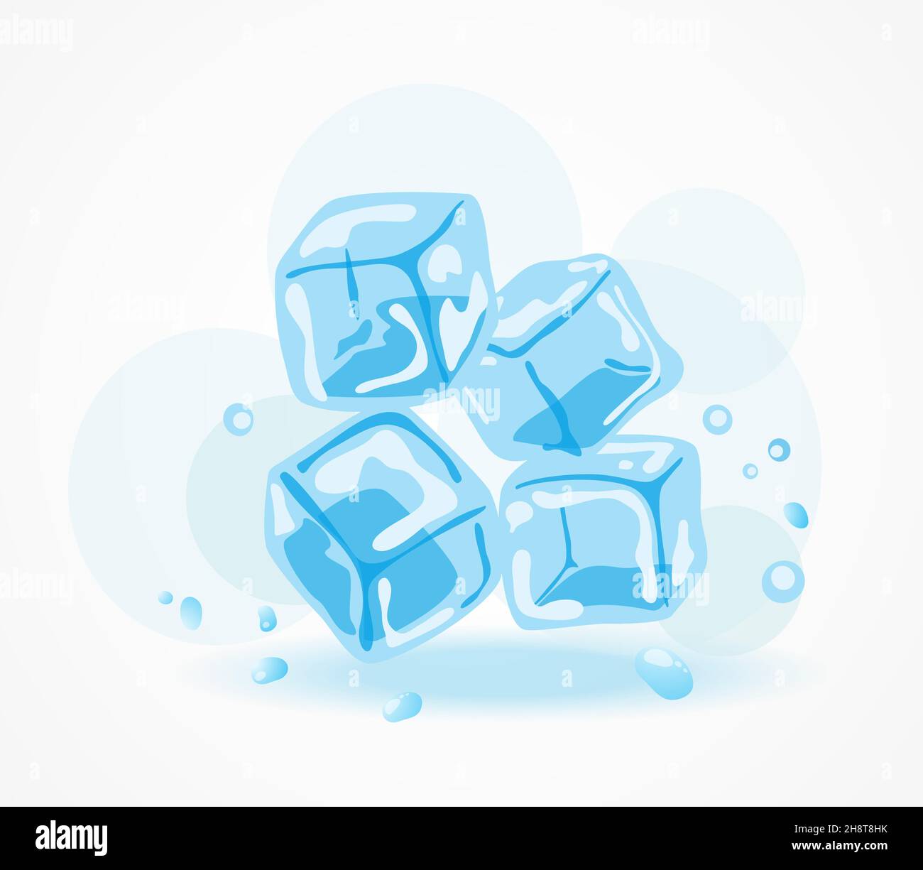 Ice cubes with water drops, vector illustration Stock Vector Image & Art - Alamy