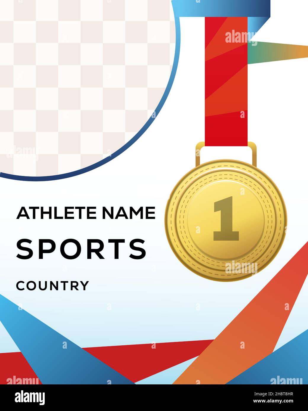 template Olympics banner for the first champion with the gold medal ...