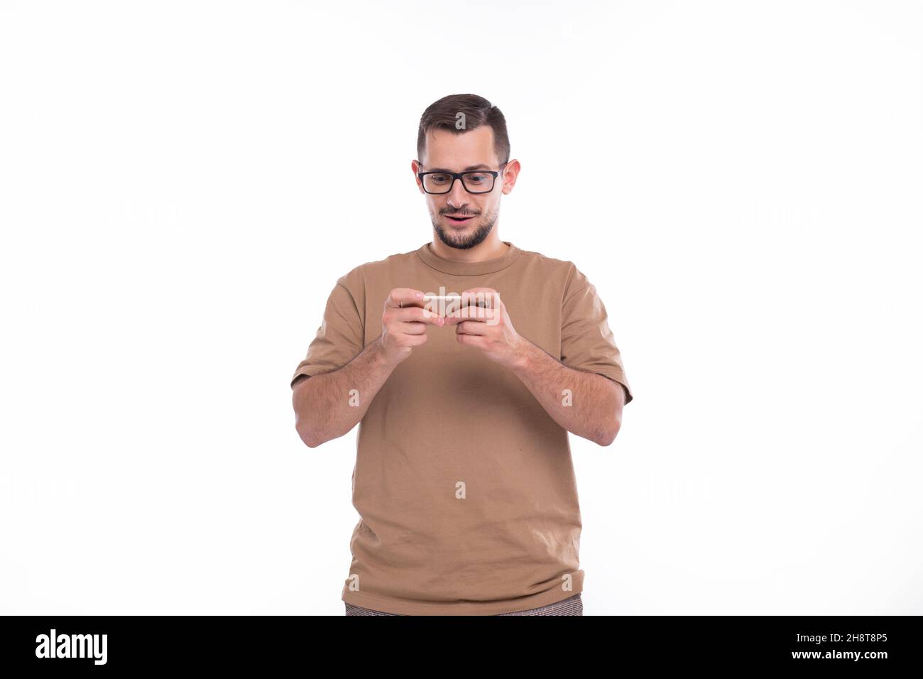 Male watching online video app hi-res stock photography and images - Alamy