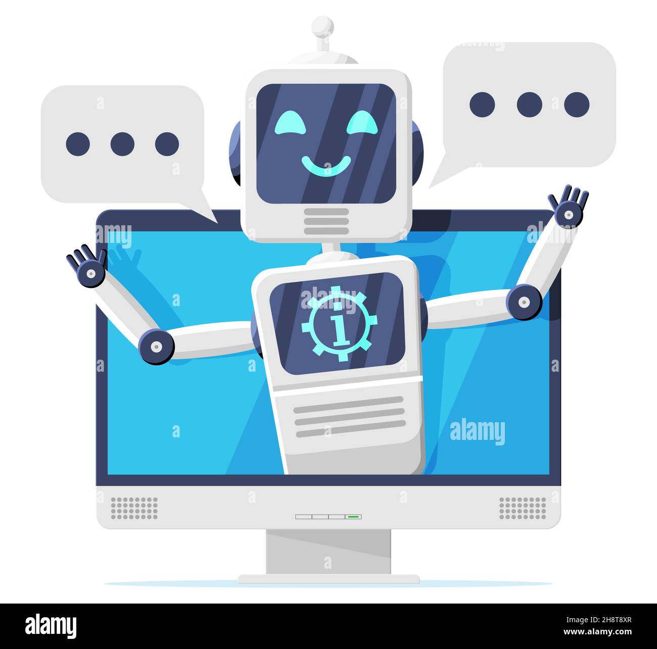 Ai icon message on computer Cut Out Stock Images & Pictures - Alamy