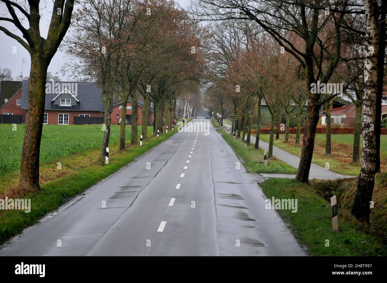 Stade /Germany .30 November 2021/ German country side landscape without ...