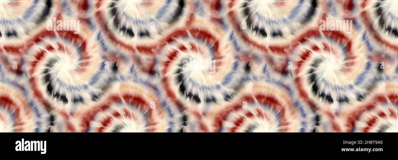 Seamless funky 1970s tie dye border motif pattern for surface design ...