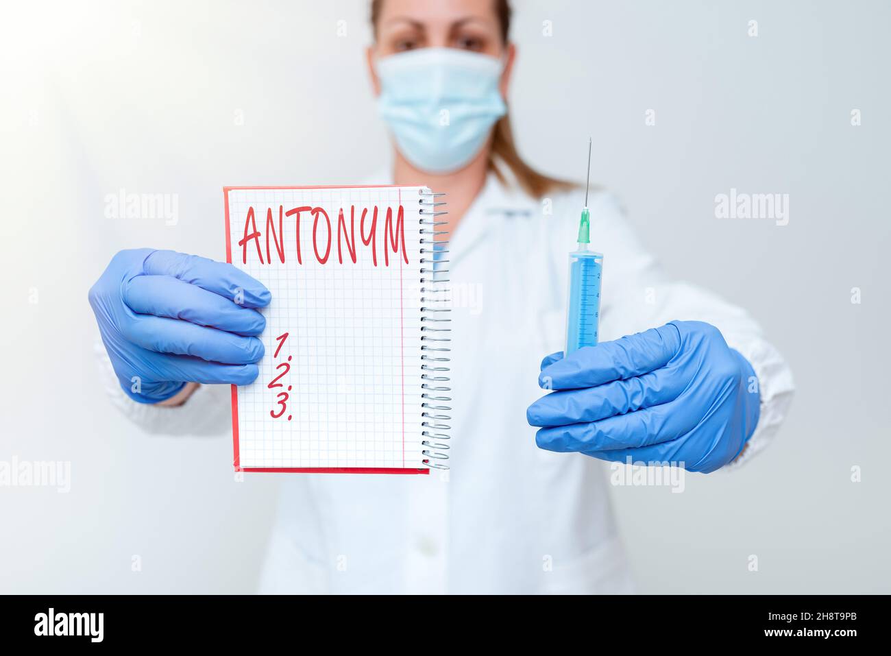 Hand writing sign Antonym. Concept meaning word or phrase whose meaning ...