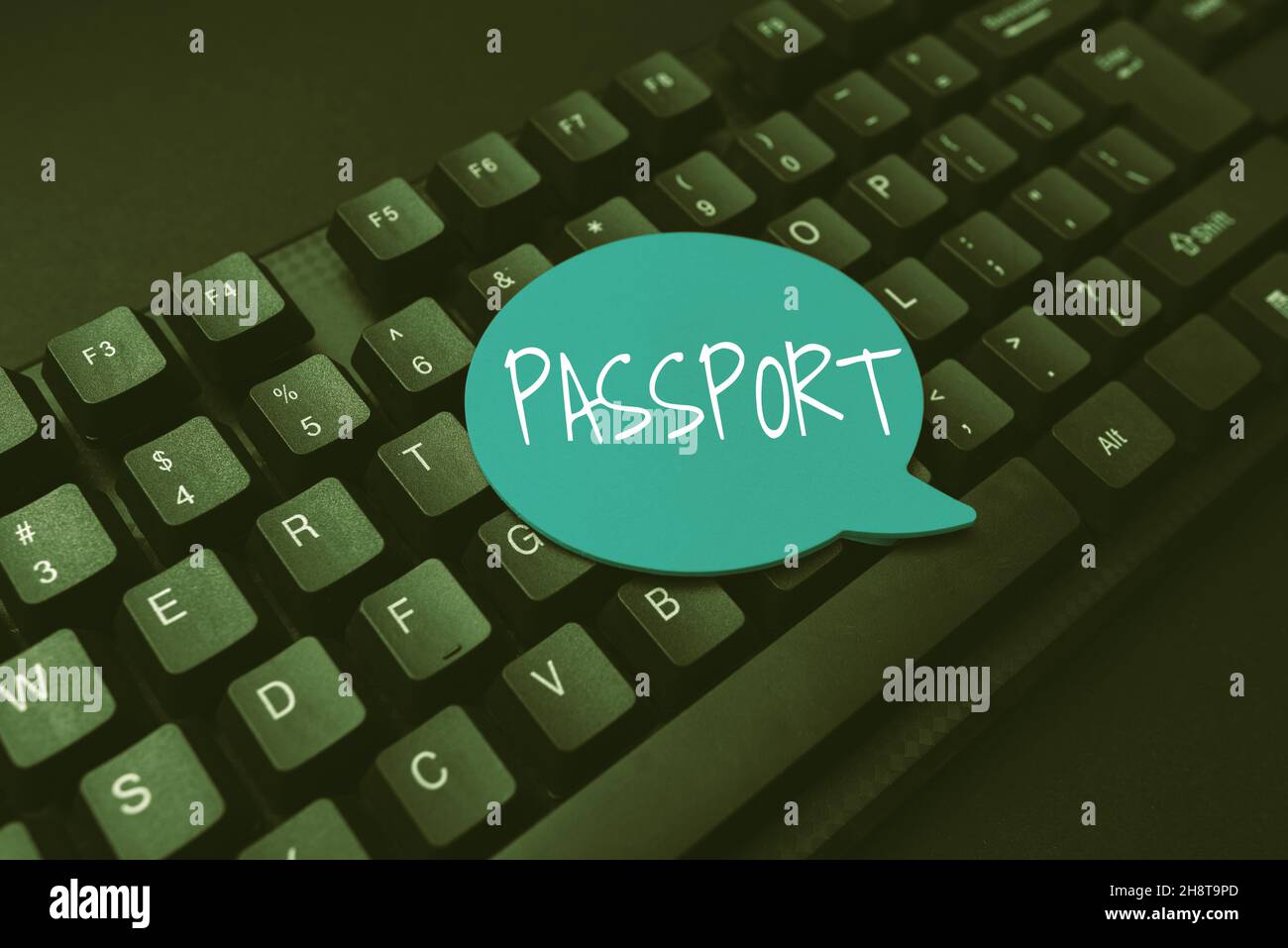 Handwriting text Passport. Business showcase official document issued ...